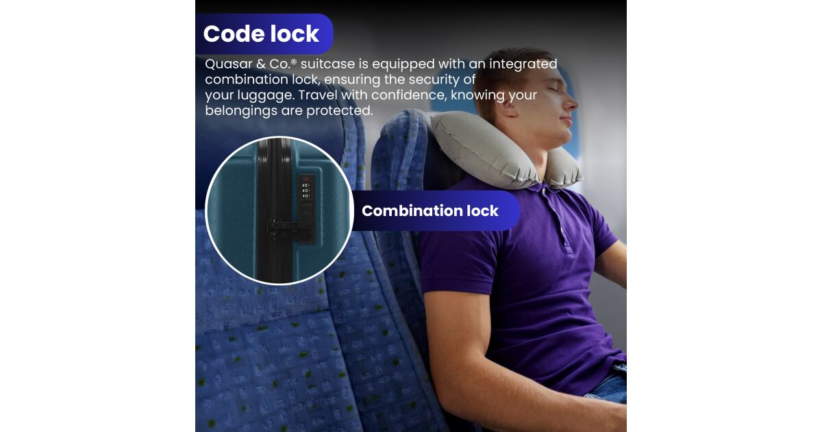 Troler cabina avion Quasar & Co.®, 40x30x20cm, bagaj de mana, troller ...