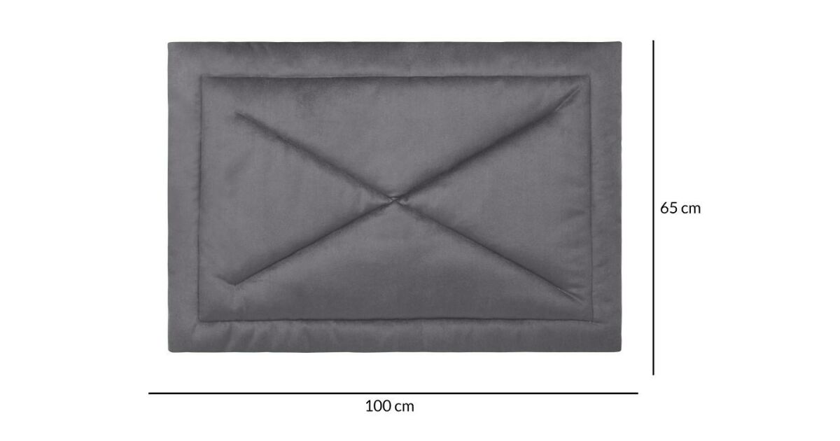 Saltea pentru câini 65x100 Charlie Velvet, cușcă pentru câini gri ...