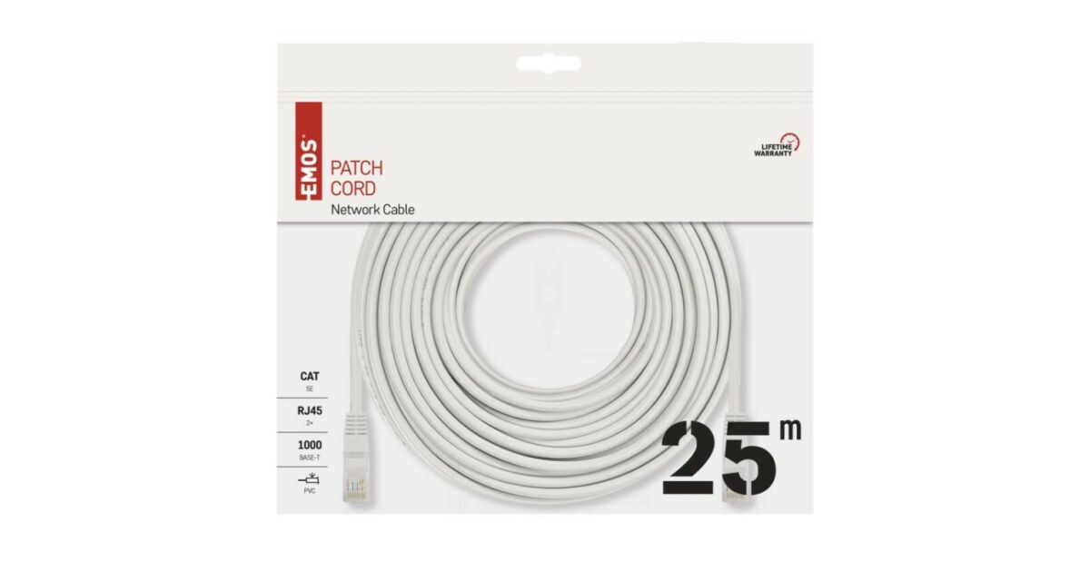 Emos EMOS UTP Patch kábel CAT5E PVC 25m s9130 szerelt internet kábel ...