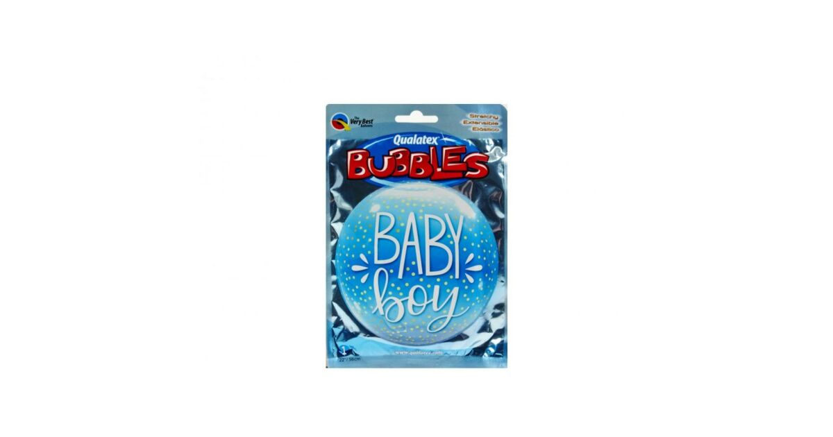 Qualatex Baby Boy Buborék Fólia Lufi - 56cm, Kék | Pepita.hu