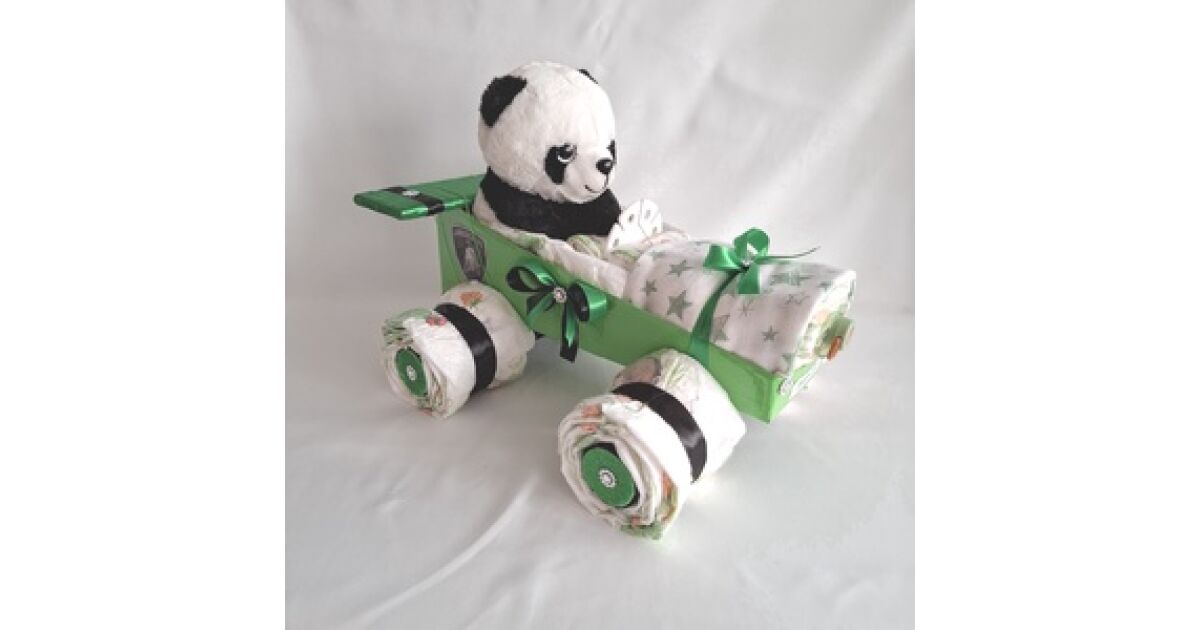 Lamborghini panda autó pelenkatorta, 3-6 kg pelenkatorony, babaváró ...