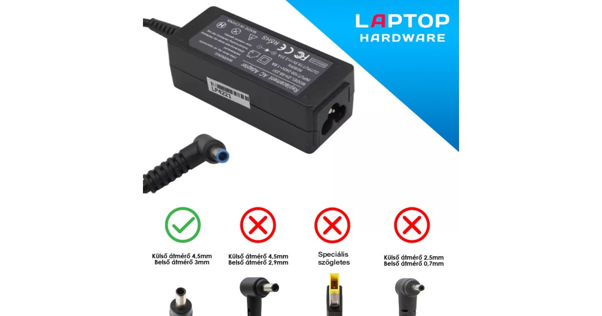 HP 15 d06 19,5V 2,31A 45W-os új, gyárival megegyező minőségű ...