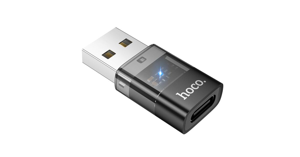 Adaptor HOCO USB A (male) la Tip C (female) UA36C transparent negru ...