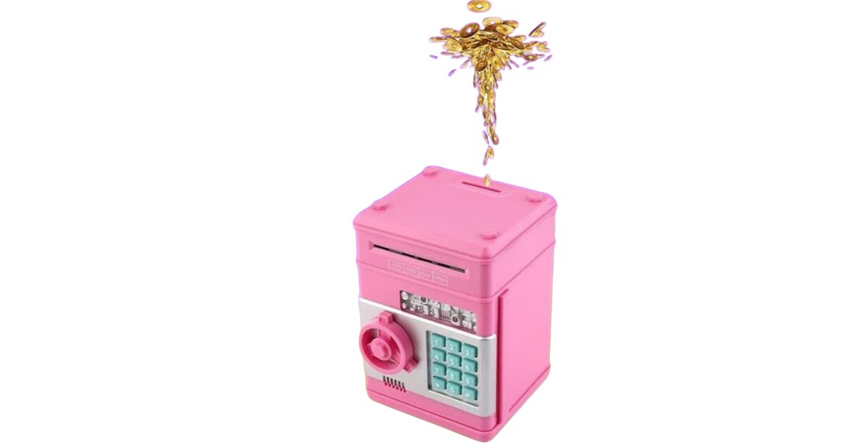 ATM-type electronic piggy bank with light and sound effects, security ...