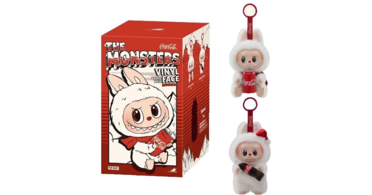 Plush toy Labubu cola, Labubu juice, mystery box, 15 cm, White | Pepita.com