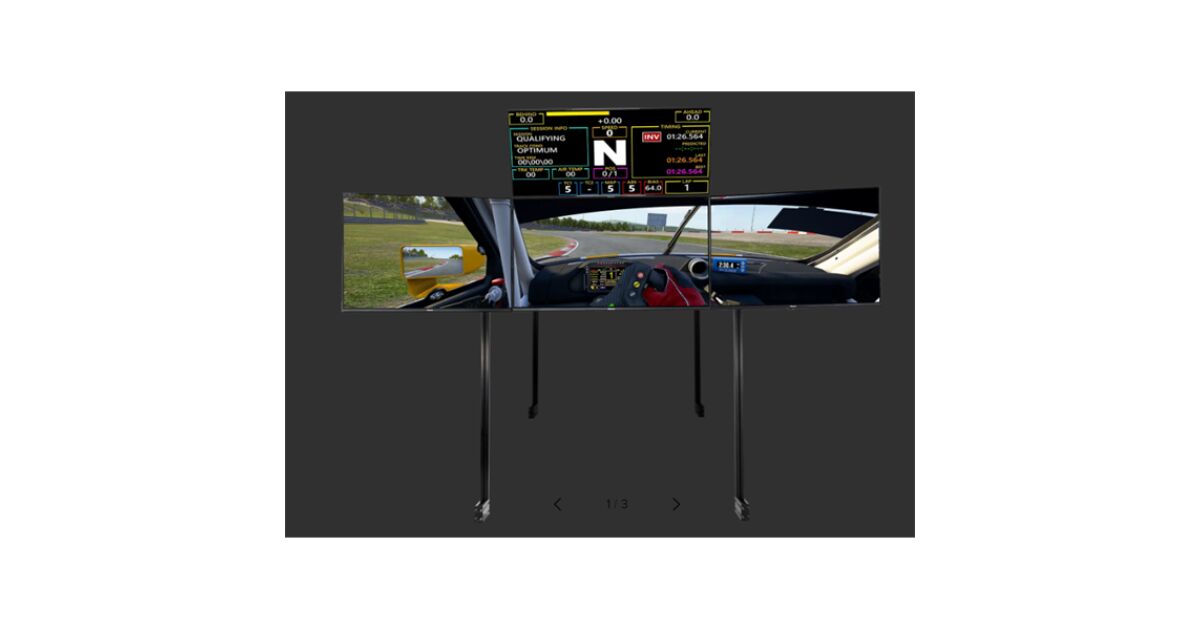 Next Level Racing Simulator Display Stand - Freestanding Complete Quad ...