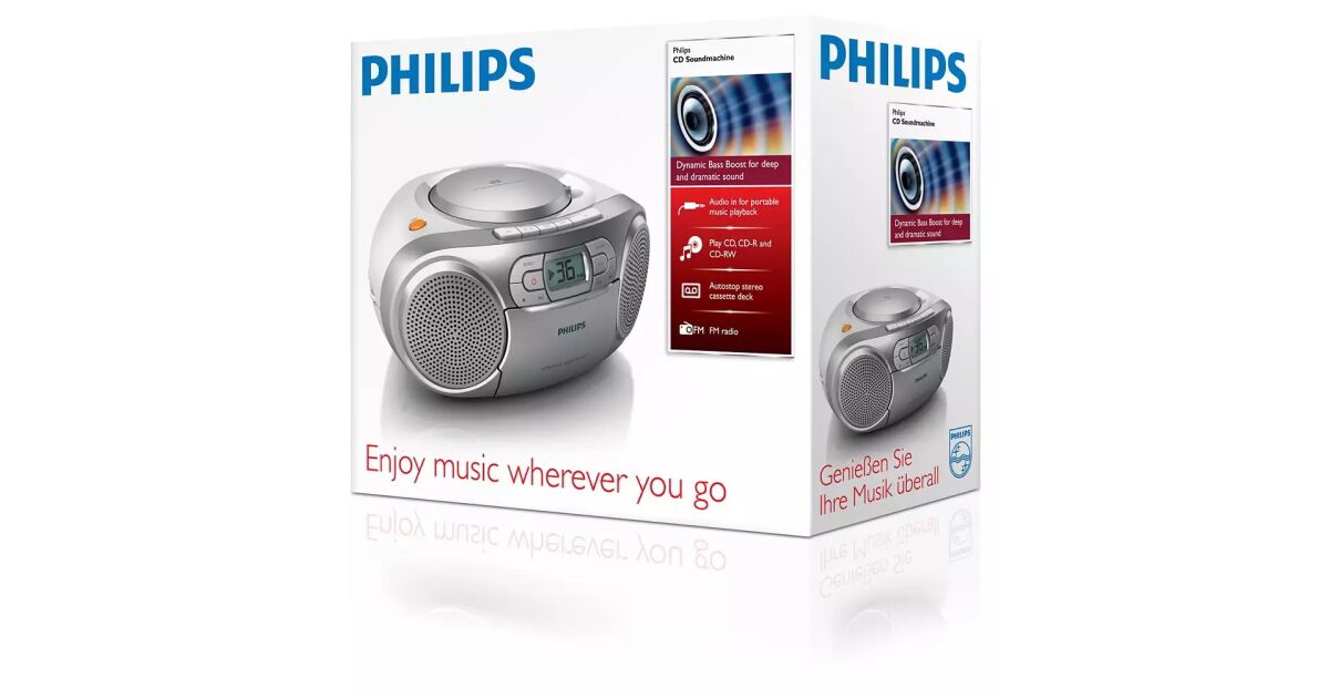 Philips AZ127 Hordozható CD Rádió - FM, Fejhallgató csatlakozó | Pepita.hu