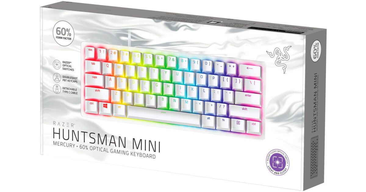 Razer Huntsman Mini Mercury - 60% Mechanikus Gaming Billentyűzet - US ...