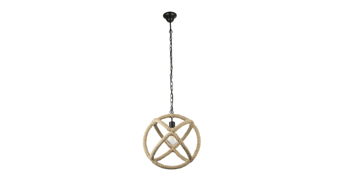 Lustra Ulleu, design rustic, soclu E27, IP20, diametru 40 cm, metal si ...