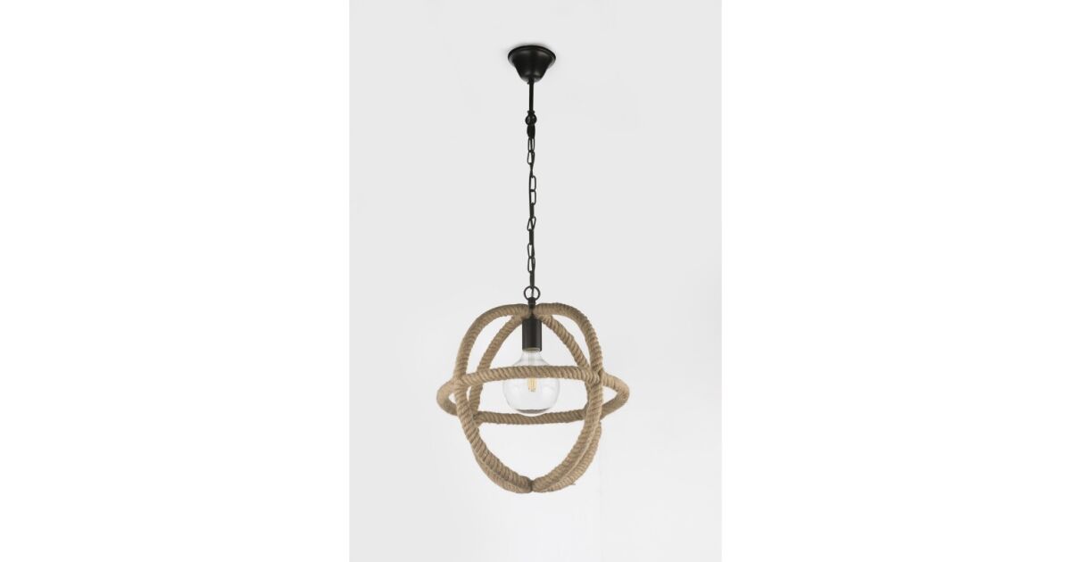 Lustra Ulleu, design rustic, soclu E27, IP20, diametru 40 cm, metal si ...