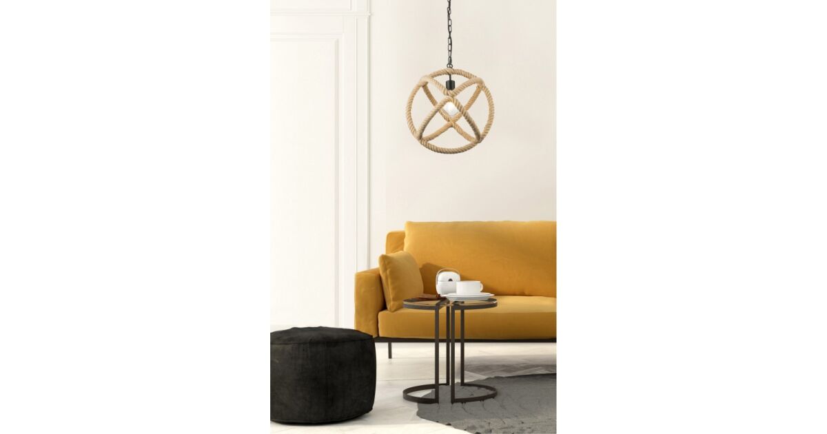 Lustra Ulleu, design rustic, soclu E27, IP20, diametru 40 cm, metal si ...