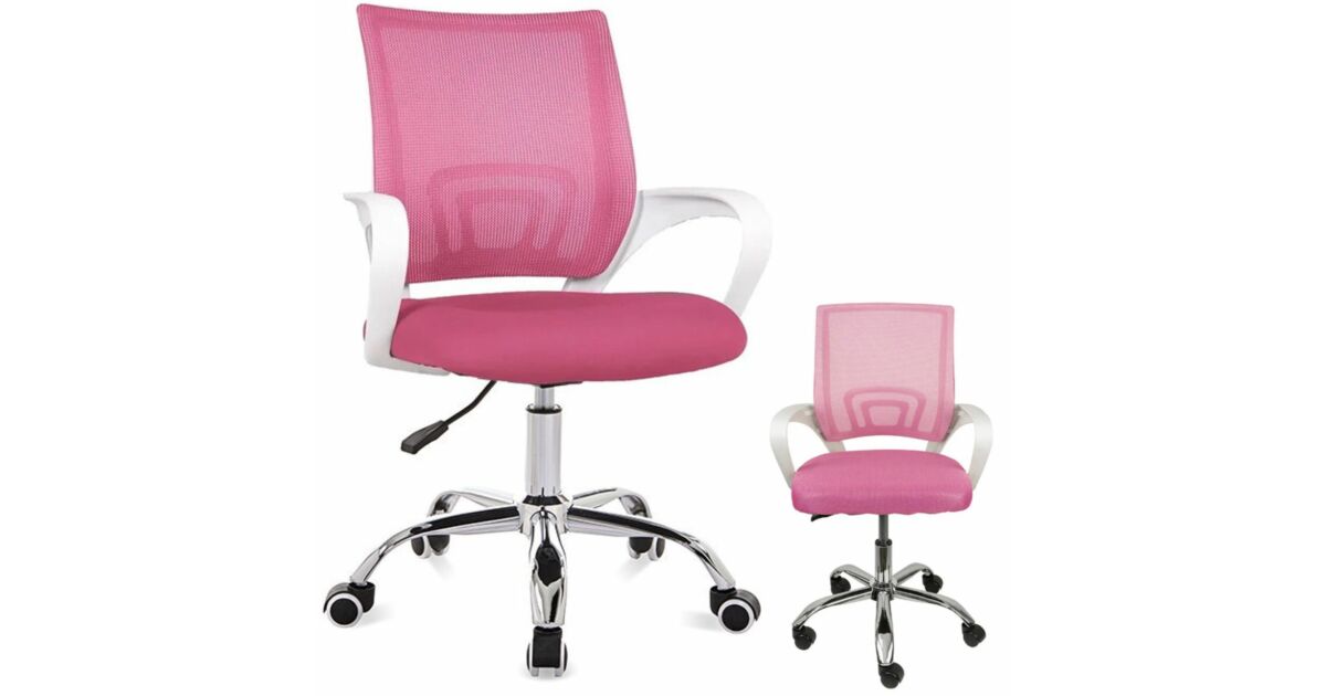 Ca nou! - Pepita Scaun pivotant ergonomic de birou #roz | Pepita.com