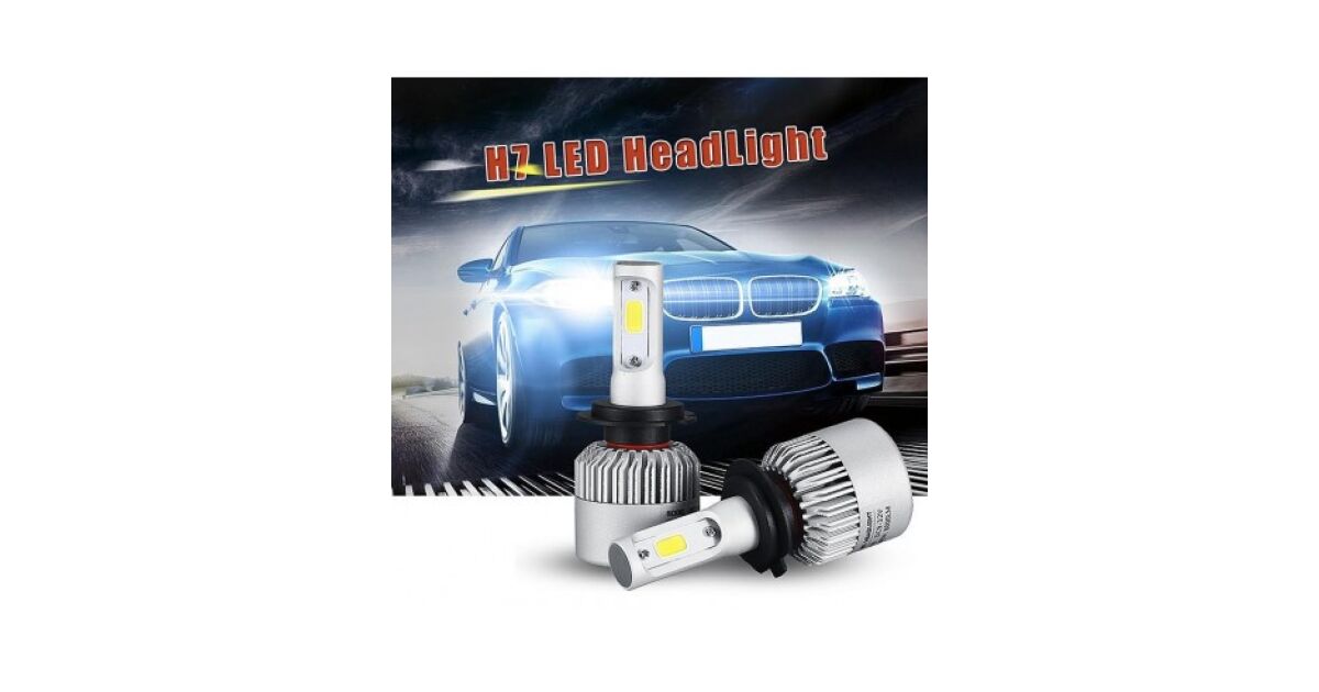 Zestaw 2 diod LED H7 COB Canbus, moc 72W, jasność 8000 lm, 12V - 24V ...