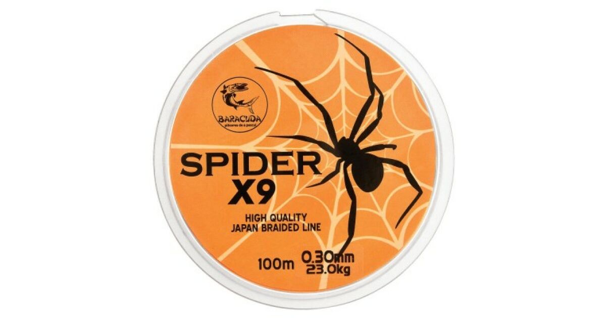 Baracuda Spider X9 Fir Textil - 100m, 9 Fire, Orange-Fluo, 0.28mm ...