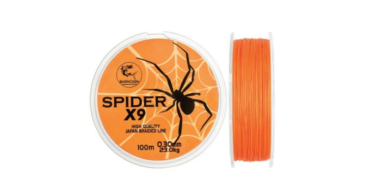 Fir textil Baracuda Spider X9, 100 m, 9 fire impletite paralel, orange ...