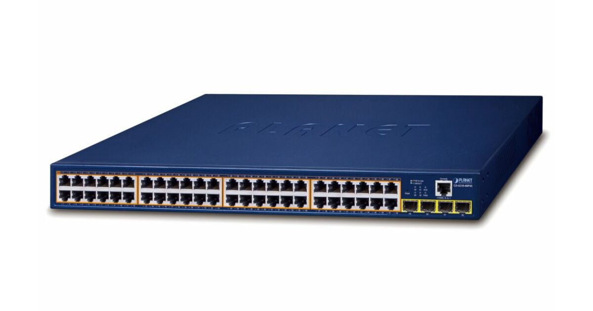 Planet GS-4210-48P4S 48 Portos Gigabit PoE+ Switch 4 SFP Porttal | Pepita.hu