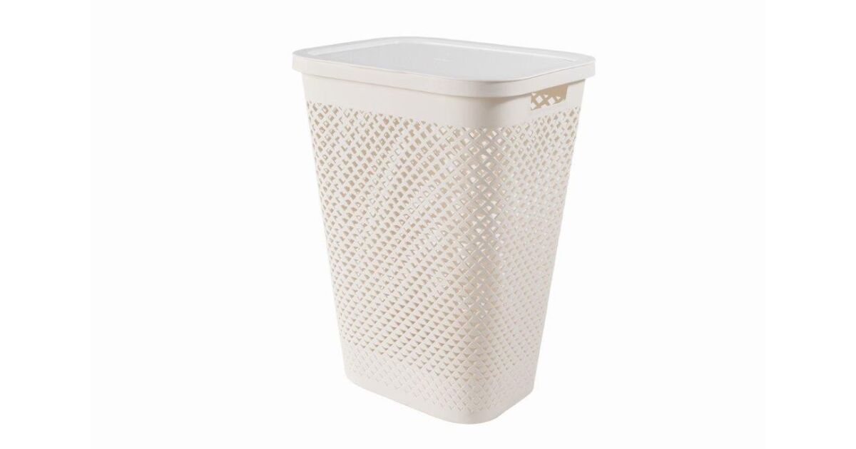 Coș de rufe Curver Pure crem 55 l cu capac | Pepita.com