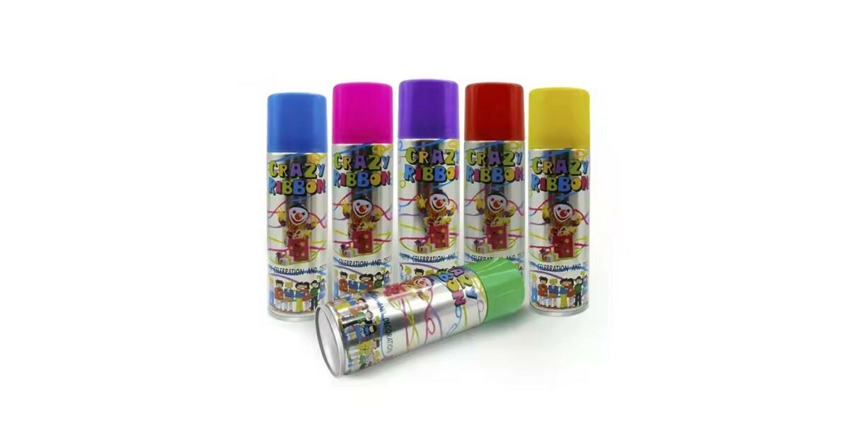 Spray confetti pentru petreceri, Crazzy Ribbon, diverse culori Mov ...