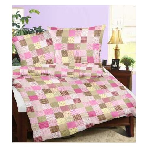 200x220 husă cu model 96/4 Duckbill Pink cu nasturi 100% bumbac de ...