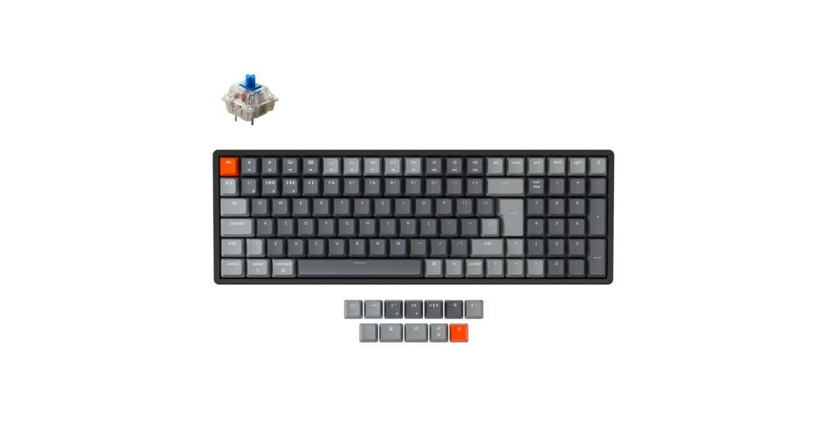 Keychron K4 Version 2 100 gomb, angol, USB, Bluetooth fekete-szürke ...
