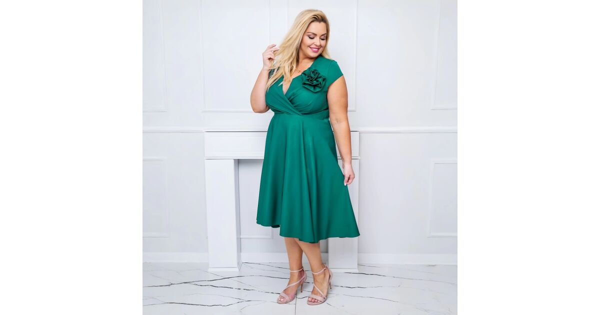 Rochie NINA marime 50 Plus Size, eleganta cu lungime medie perfecta ...