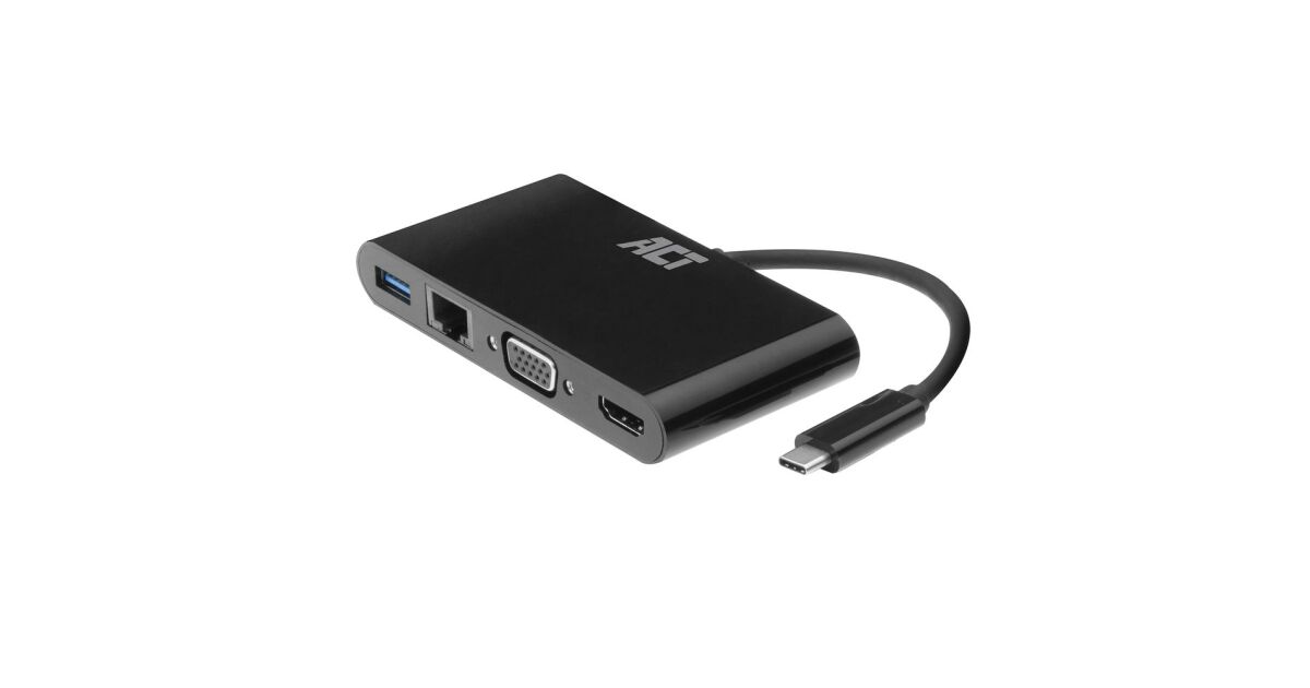 ACT AC7330 USB-C Multiport Adapter - HDMI, VGA, Ethernet, USB-A | Pepita.hu