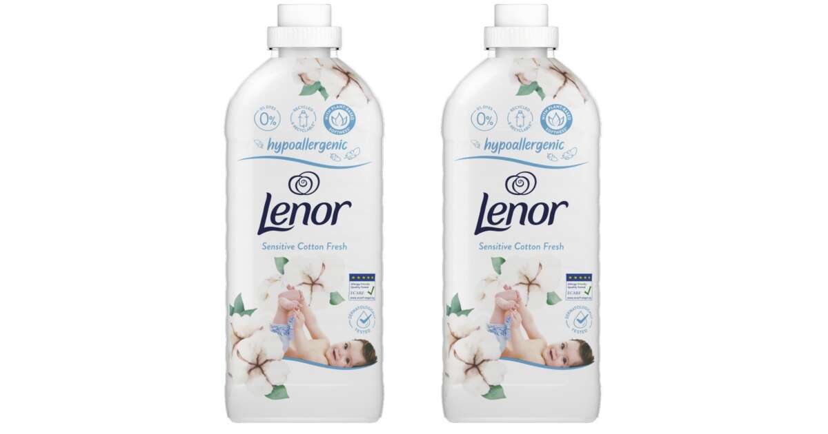 Vélemények: Lenor Sensitive Cotton Fresh Öblítő 88 mosás 2x1305ml | :domain