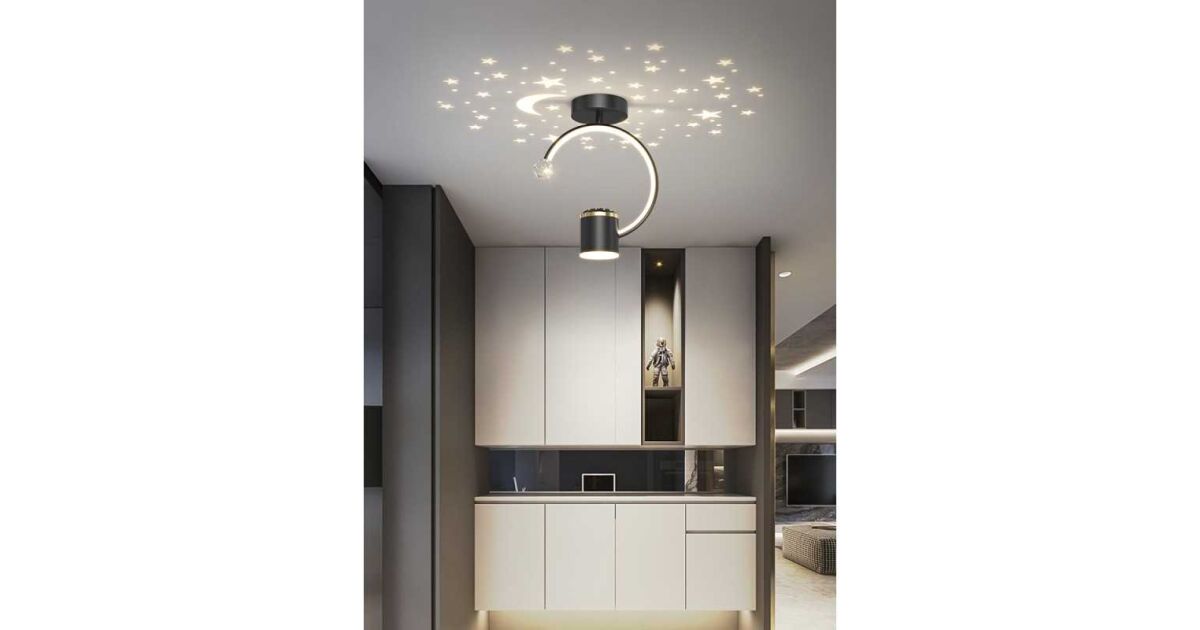 Plafoniera LED JIJU® Cer Instelat Negru Moderna 30 W,3 Tipuri De Lumina ...
