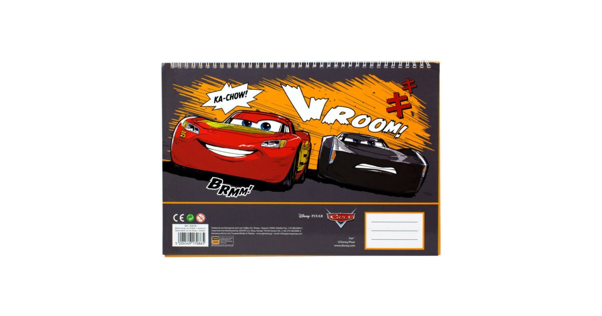 Disney Masini Vroom Bloc de desen A4 cu spirala, 40 de foi, cu ...