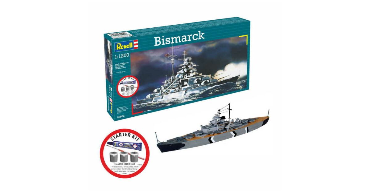 Revell Starter Kit Bismarck (75802) 1:1200 makett hajó | Pepita.hu