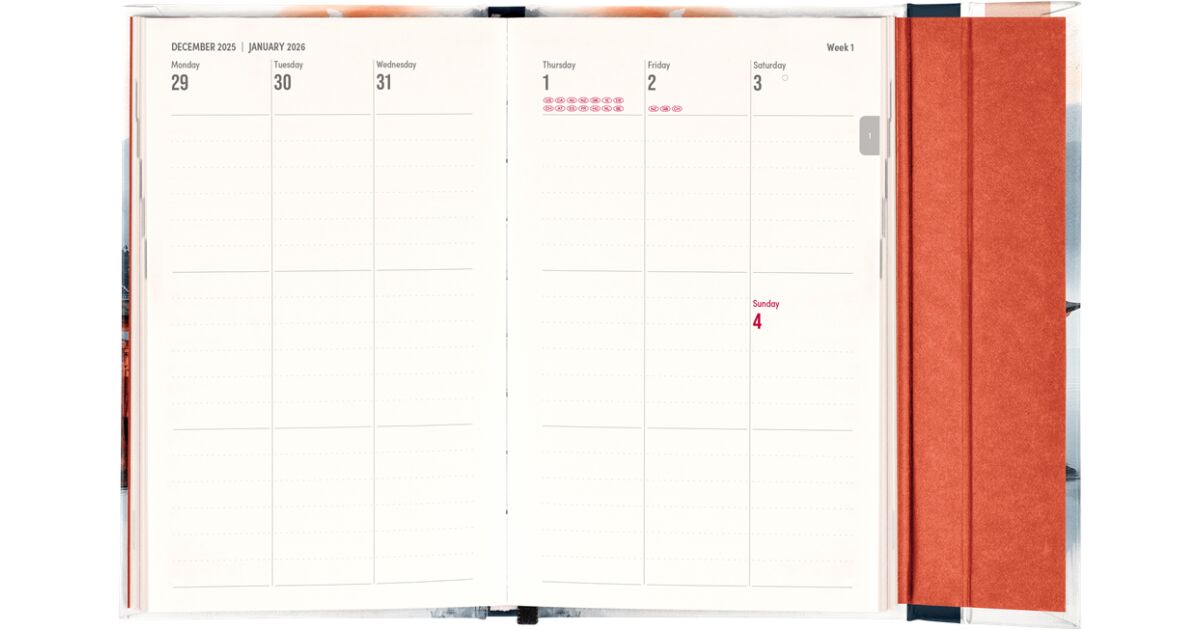 Realsystem 2026 Japan 5414 13x21 cm Gummiband-Terminkalender/Notizbuch ...