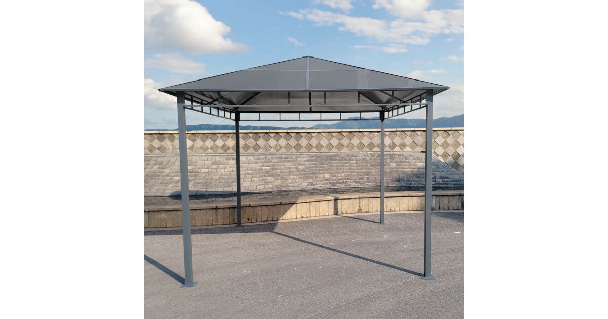 Mirpol Kerti Pavilon - 3x3 m, Polikarbonát Tető, Antracit | Pepita.hu