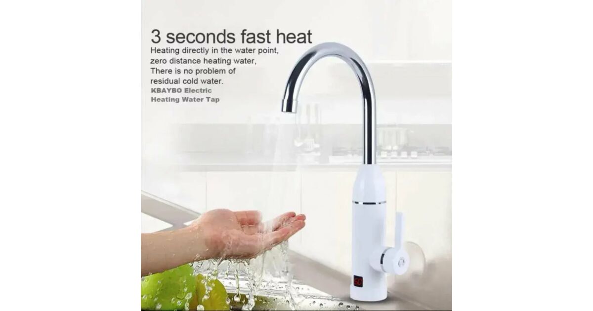 Robinet Electric Instant pentru Apa Calda, Afisaj LCD, Alb, LZ-501X ...
