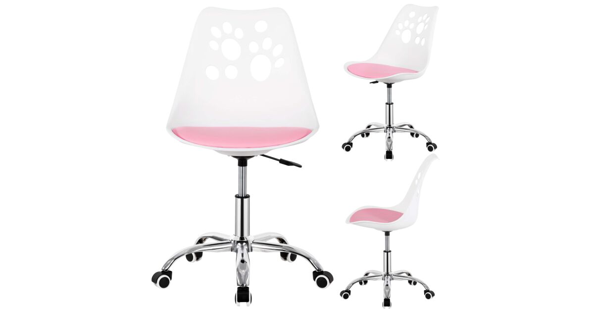 Springos upholstered Swivel Chair - White, Pink | Pepita.com