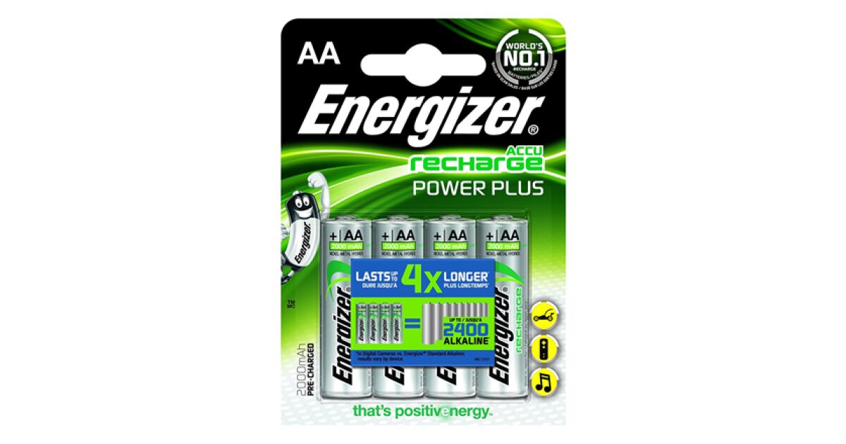 Energizer | AA/HR6 | 2000 mAh | Újratölthető Accu Power Plus Ni-MH elem ...