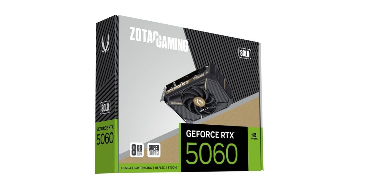 Zotac GeForce RTX 5060 8GB GDDR7 Solo Videókártya | Pepita.hu