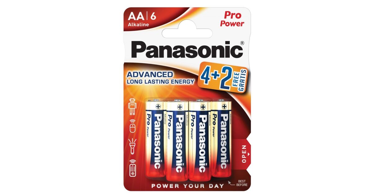 Baterii Panasonic Pro Power Gold Alkaline AA, 6 buc (LR6PPG-6BP4-2 ...