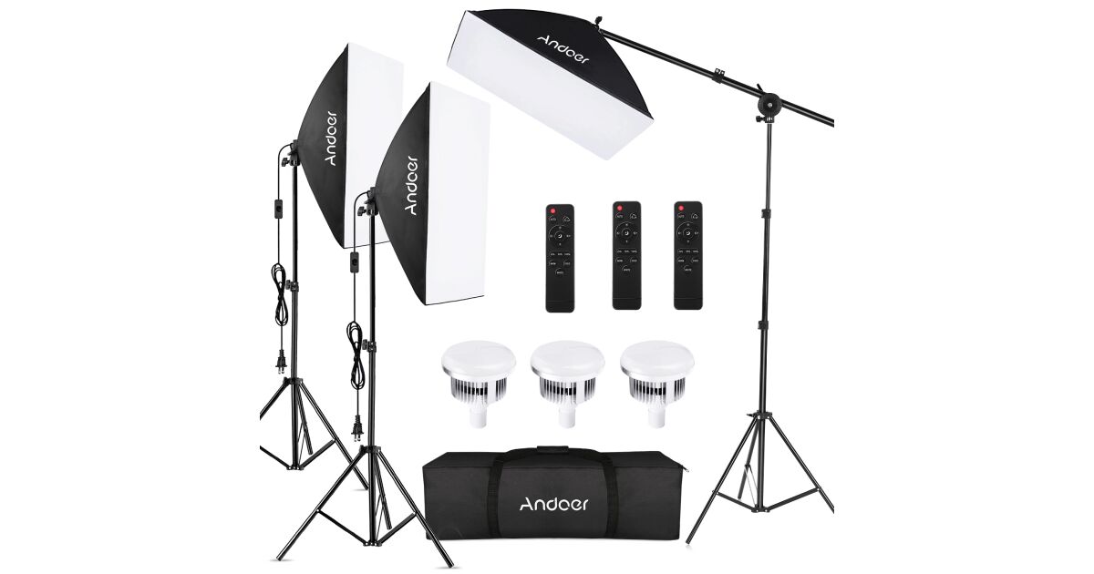 Photography Light Kit, 85W Adjustable Brightness, Bi-Color Temperature ...