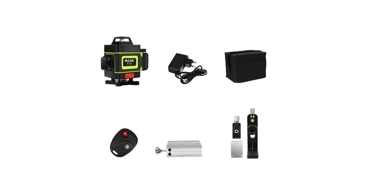 Zöld lézerszint, 16 vonal a fokozott igazításhoz, a beltéri és a ...