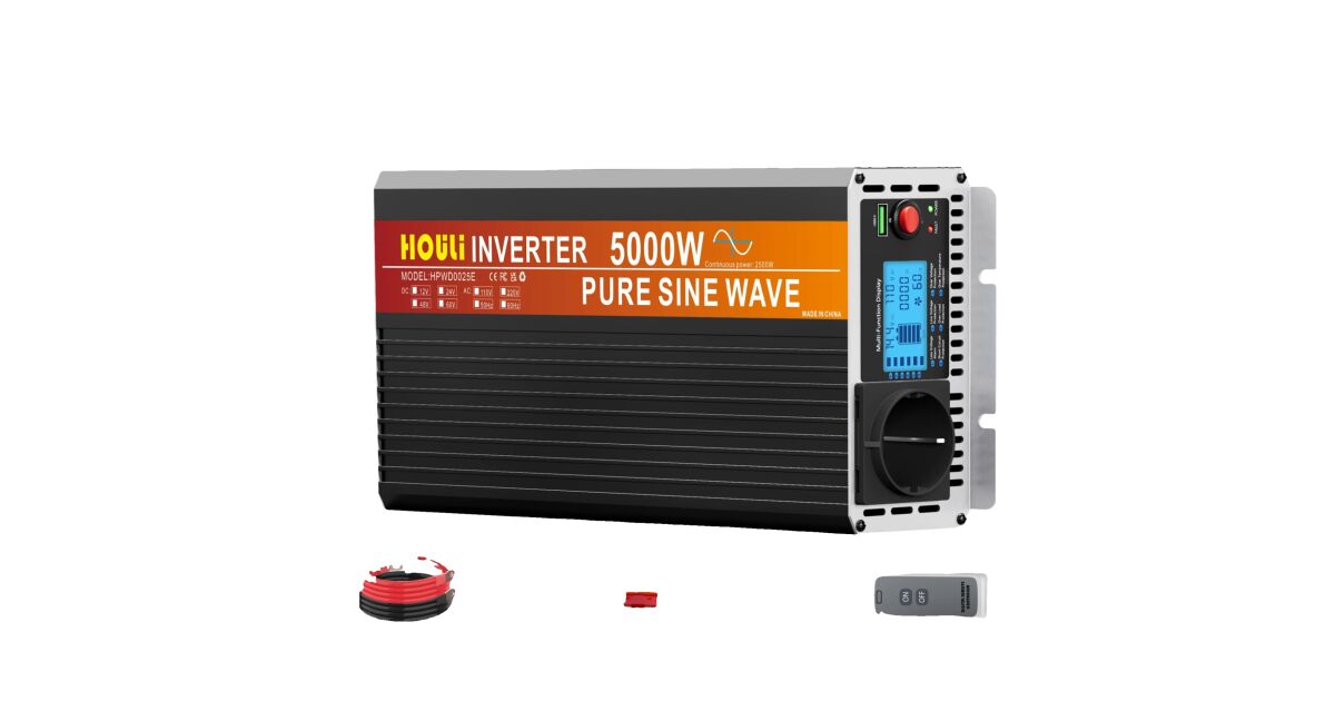 Houli Pure Sine Wave Inverter, Peak Power 6000W, folyamatos teljesítmény 3000W, 6000w, 12 V -os ...