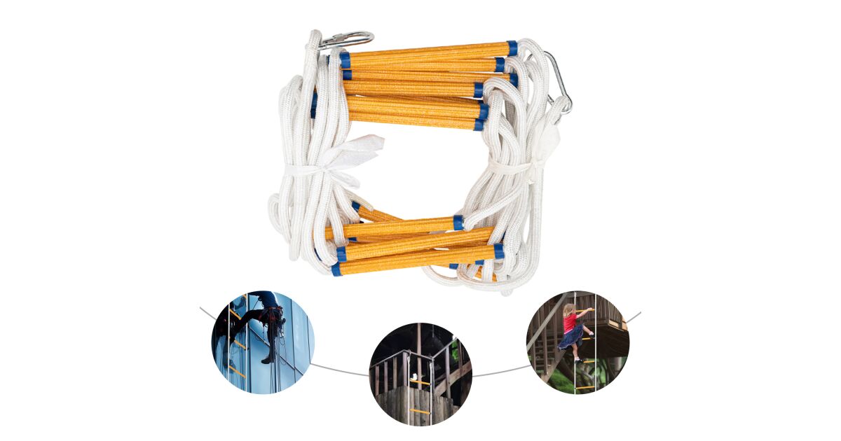 12M Rope Ladder, High Load Capacity, Durable Fireproof Material ...
