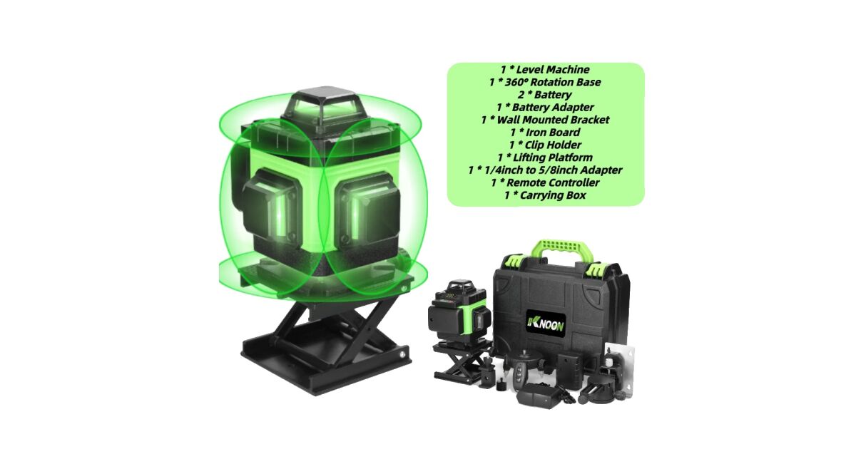 4D lézerszint, 16 vonal, automatikus önszint, Zöld B 4D | Pepita.hu