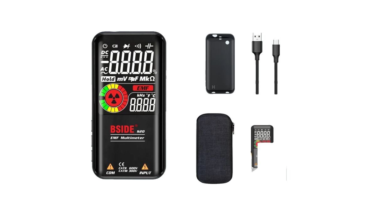 Bside Digital Multimeter, 9999 Counts Display, széles ...