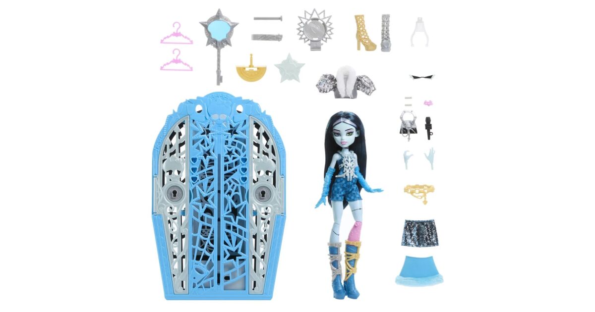 MONSTER HIGH PUPPE FRANKENSTEIN MIT AUFKLAPPBAREM SCHRAANK UND ZUBEHÖR ...
