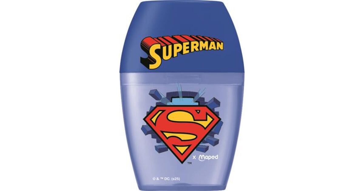 Hegyező, egylyukú, tartályos, MAPED Superman Shaker | Pepita.hu