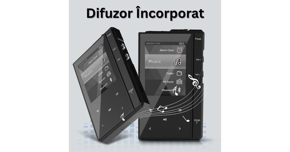 Player MP3 cu Touchscreen, Ecran 2.4 inch, 96GB, Suporta Card SD pana ...