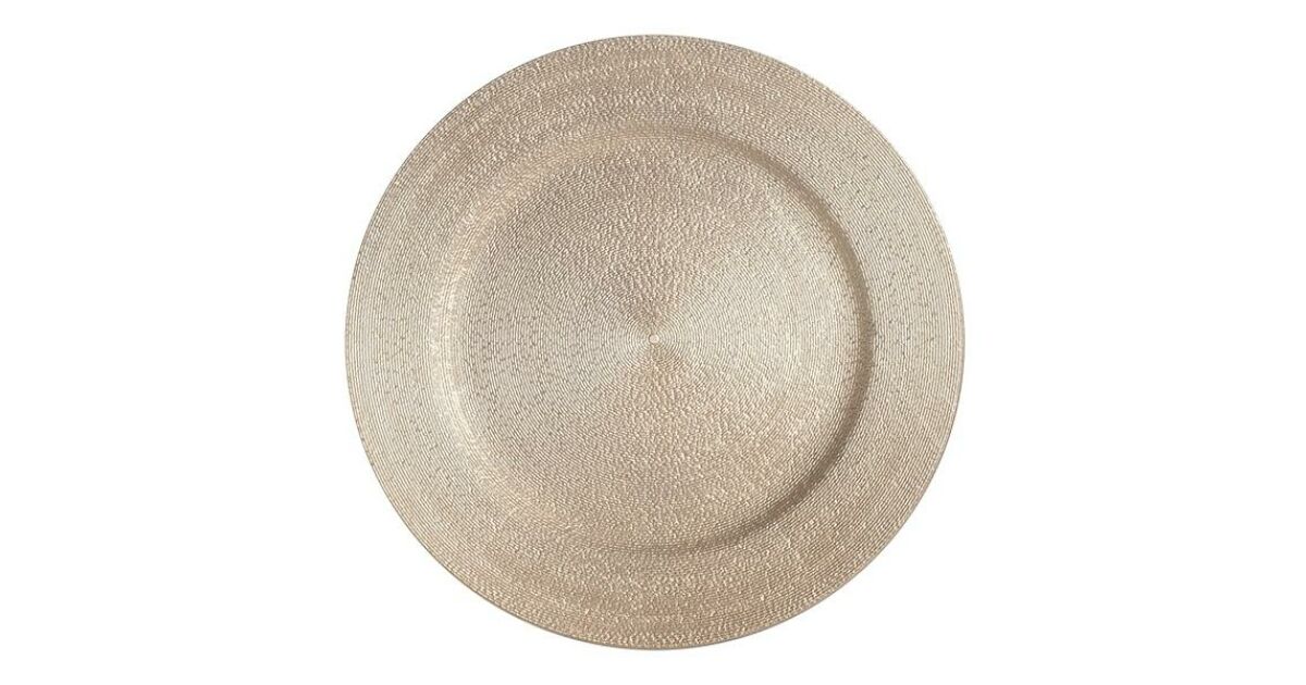 Tavă decorativă Iris rotundă 33cm aurie simplă | Pepita.com