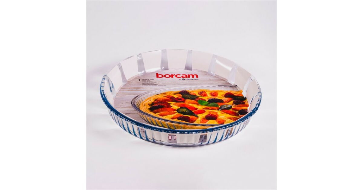 Borcan rotund din sticlă rezistentă la căldură BORCAM, cu nervuri, 2 ...