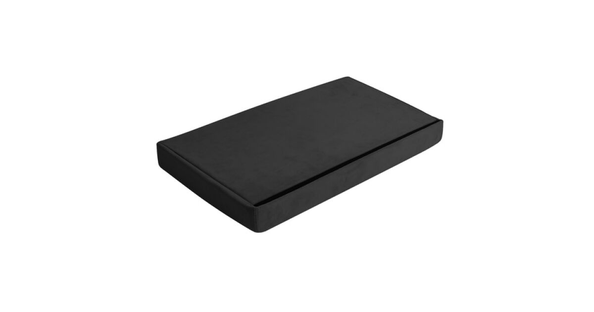 Összecsukható tároló puff velúr borítással, fekete - 60x30x30cm | Pepita.hu