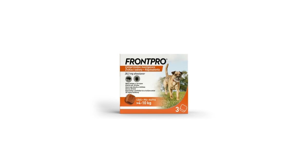 Frontpro 28,3 mg comprimate masticabile 4-10 kg 3X | Pepita.com